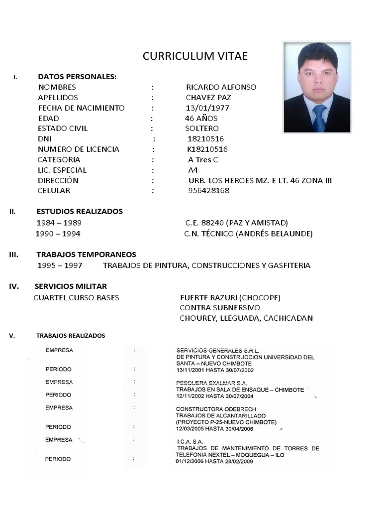 Curriculum Vitae: Estudios Realizados | PDF