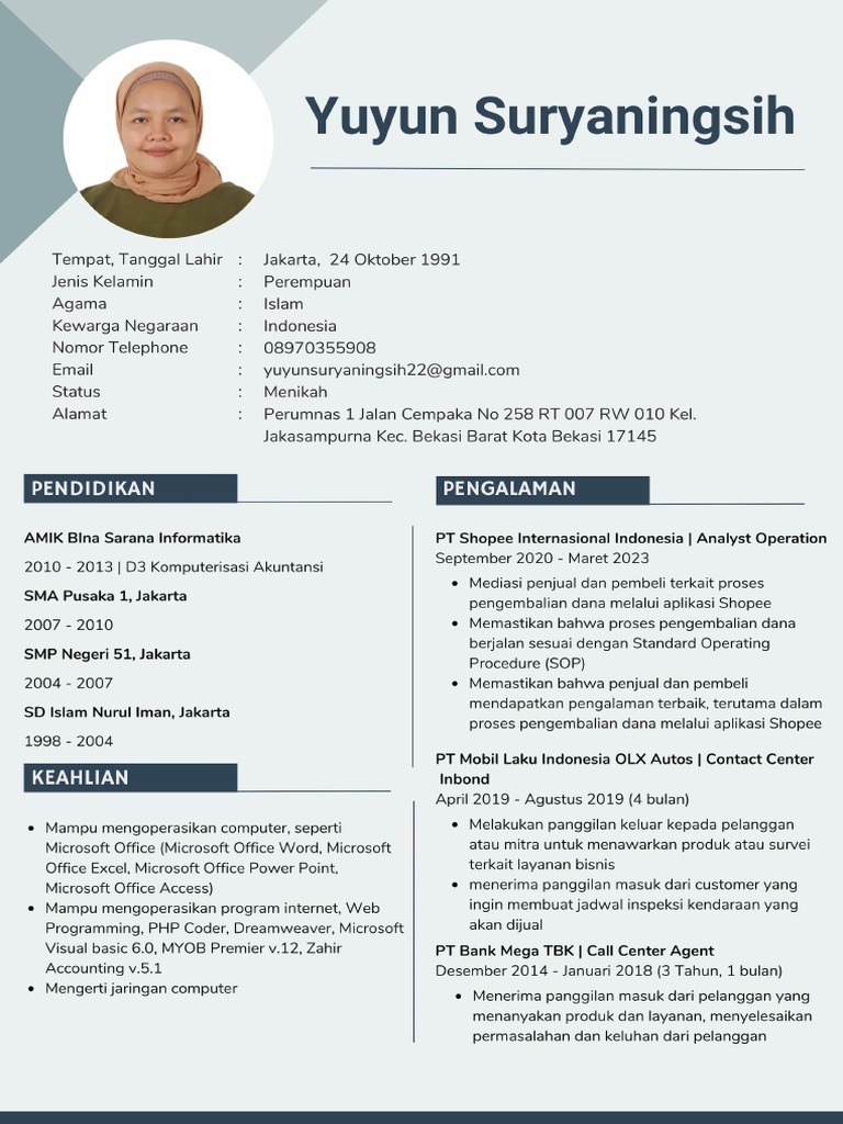 CV Yuyun Suryanigsih | PDF