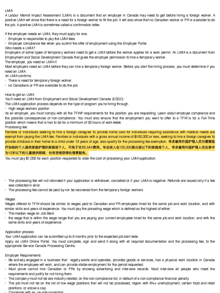 Ircc Lmia | PDF | Employment | Business