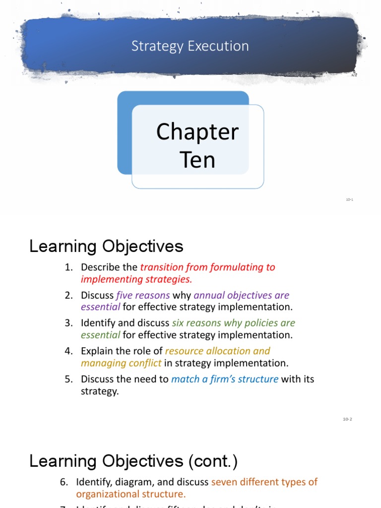 Chapter 10 - Strategy Execution | PDF | Strategic Management | Organizational Structure