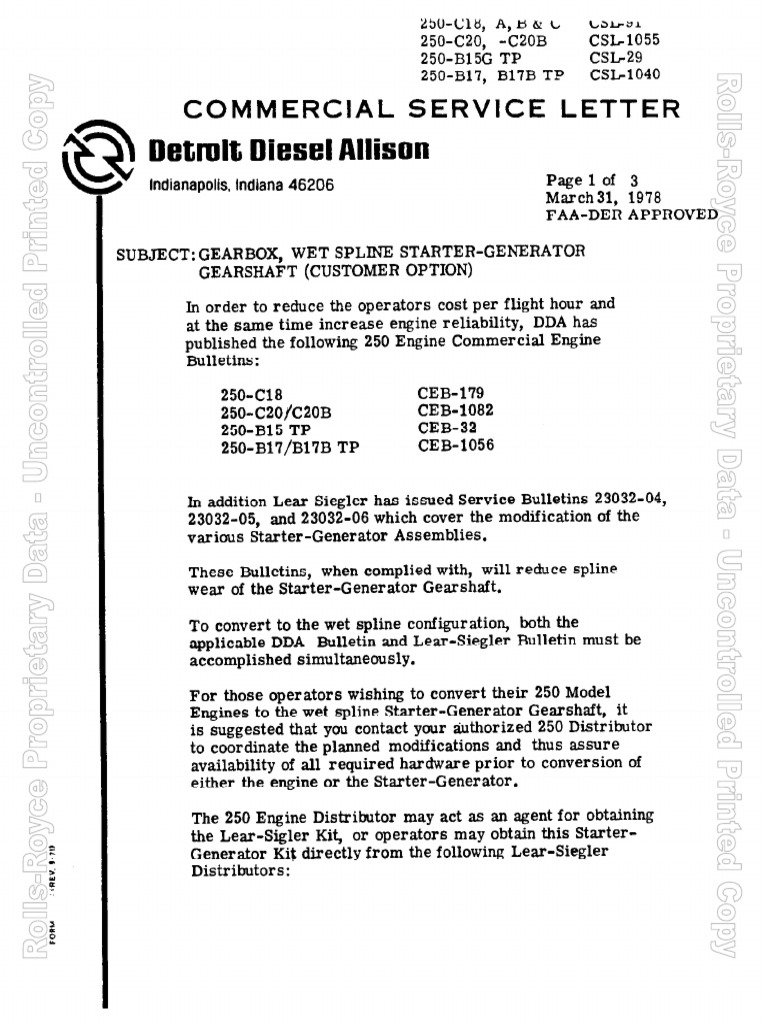Detroit Diesel Allison: Commercial Service Letter 7 | PDF | Transport ...