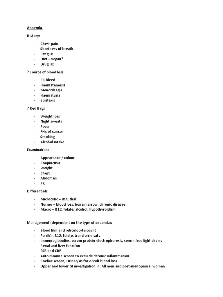 Guide To Diagnosing And Managing Different Types Of Anaemia Pdf