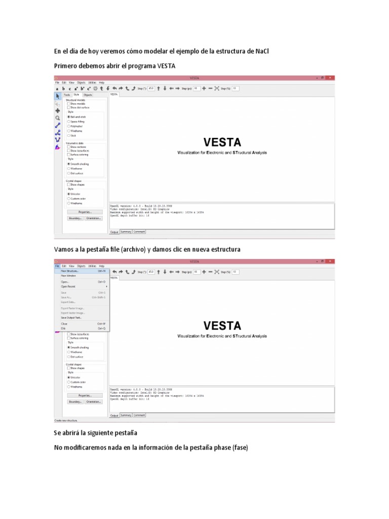 Guía para Modelar NaCl en VESTA | PDF | Química | Ciencias fisicas