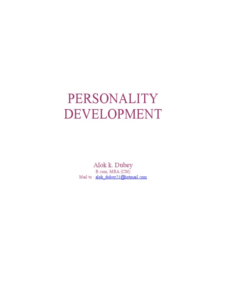 Personality Devt 001 - PERSONALITY Development MS 2 | PDF ...