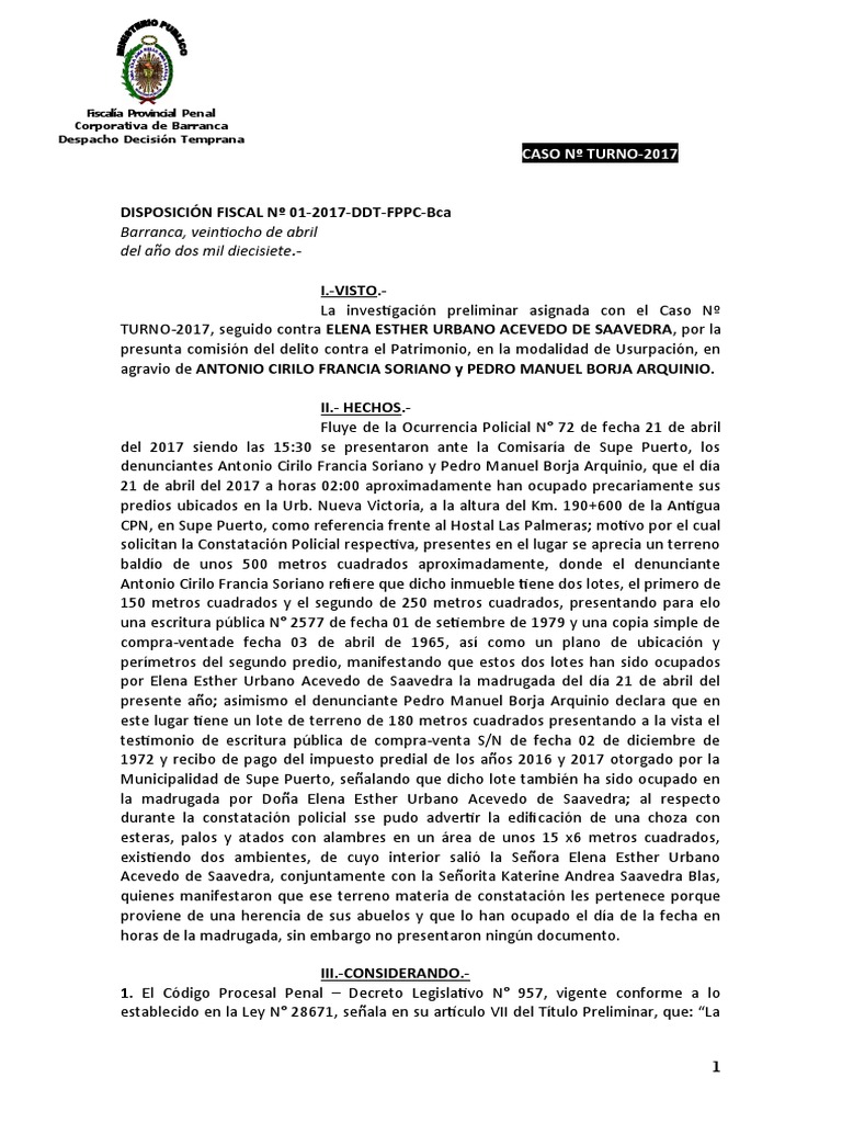 Turno 1 | PDF | Derecho penal | Fiscal