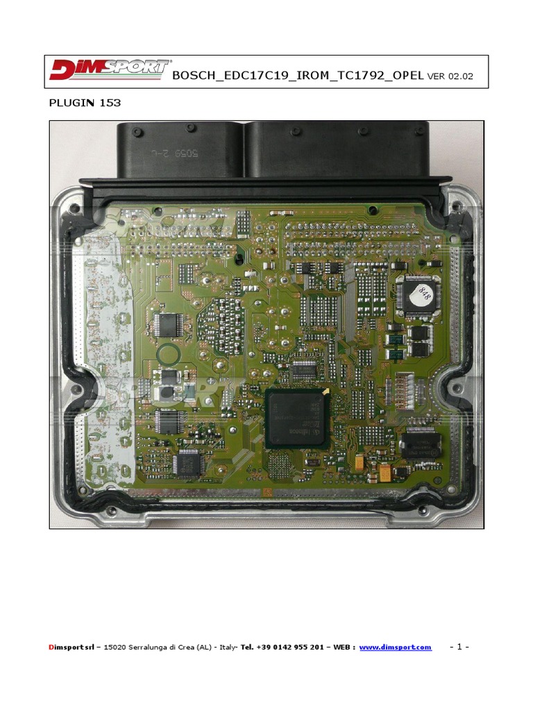 NT Bosch Edc17c19 Irom TC1792 Opel 1033 | PDF