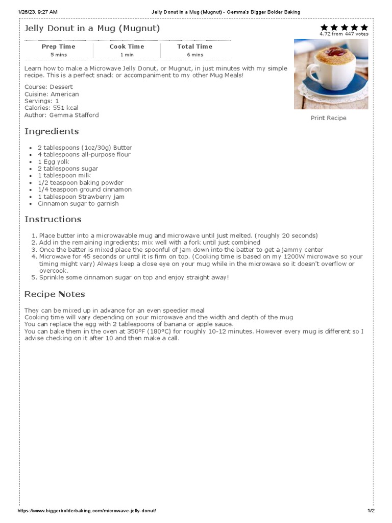 Mugnut Recipe: Learn How to Make a Microwave Jelly Donut in Just ...