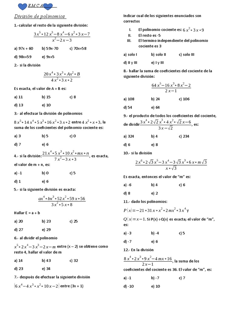 División de Polinomios | PDF | Álgebra abstracta | Matemáticas