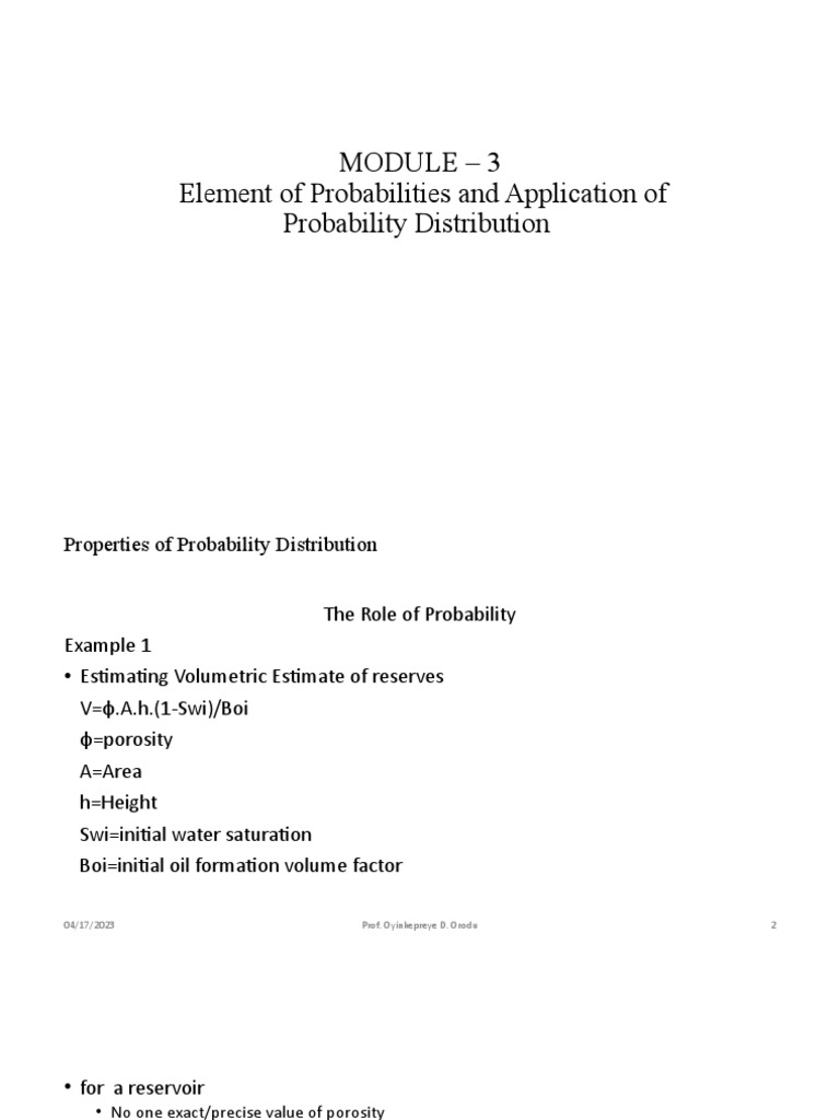 Week 4 Lecture Notes (Probability Distribution) | PDF | Probability ...