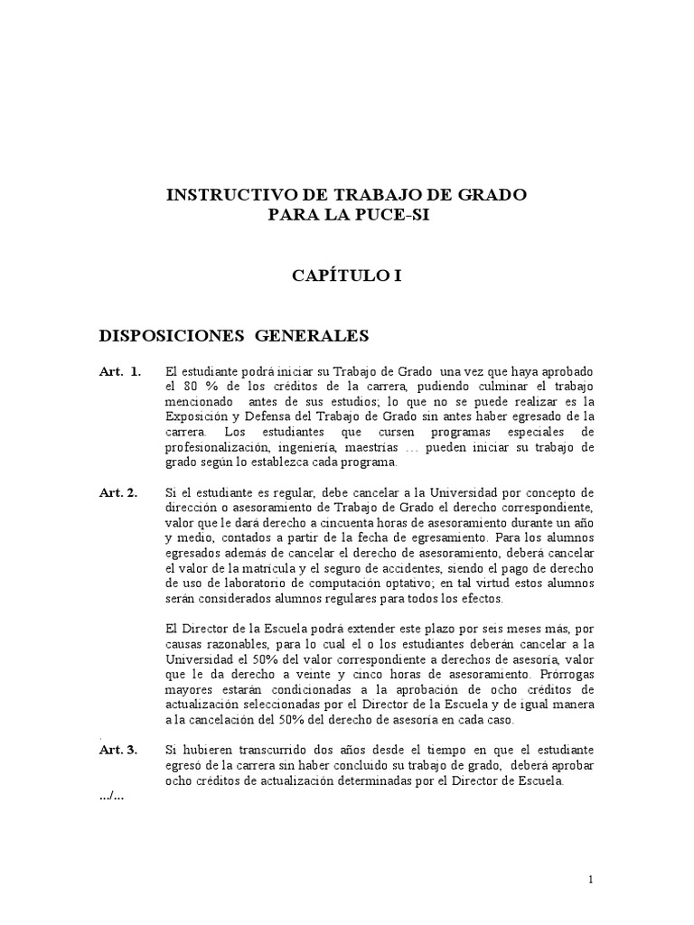 Instructivo Trabajo Grado | PDF | Licenciatura | Planificación