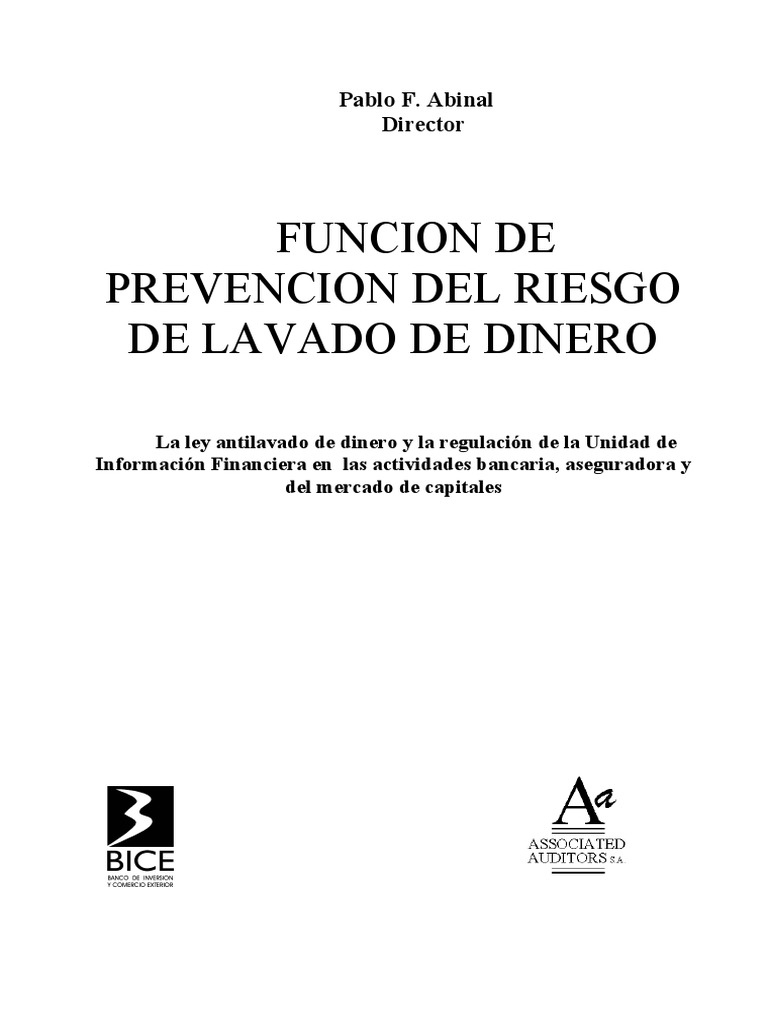 Abinal - Funcion de Prevención Del Riesgo de Lavado de Dinero | PDF | Lavado de dinero | Evasión ...