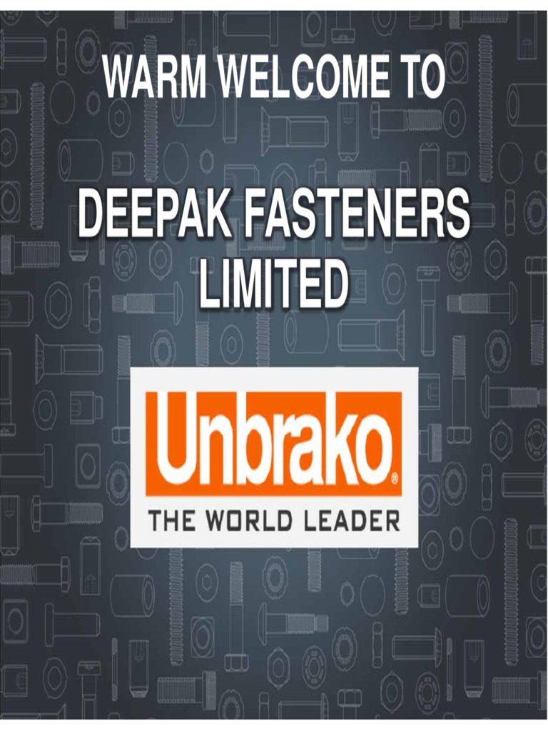 Deepak Fasteners Limited Presentation | PDF | Screw | Steel