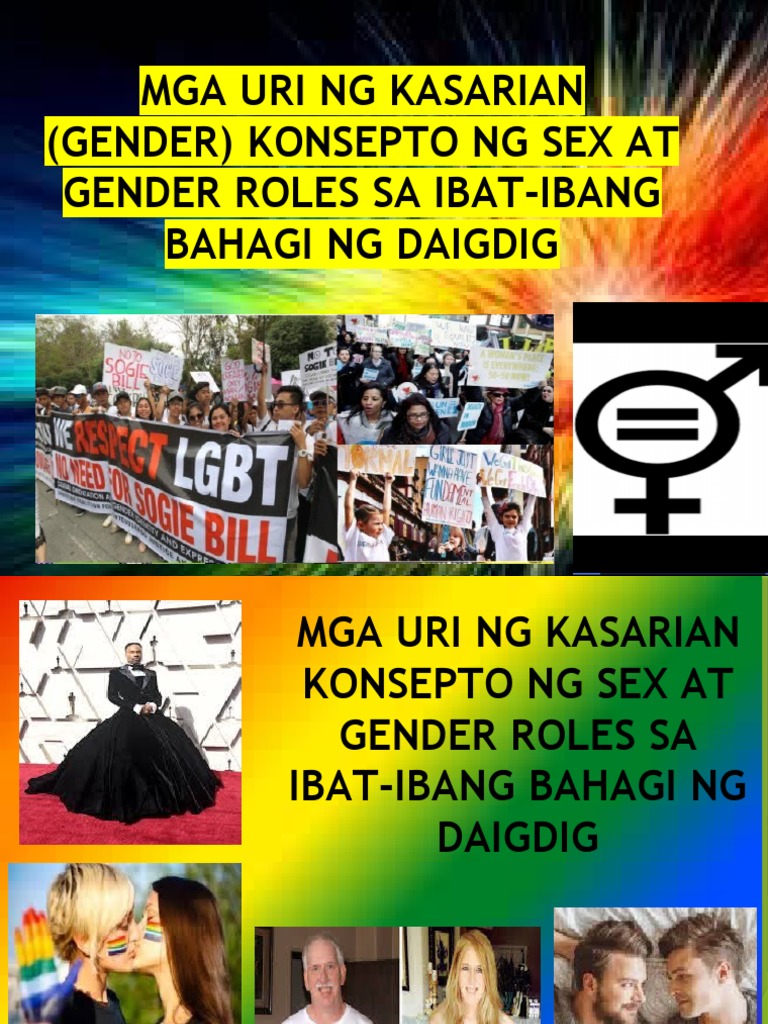 Mga Uri NG Kasarian (Gender) Konsepto NG Sex at Gender Roles Sa Ibat ...