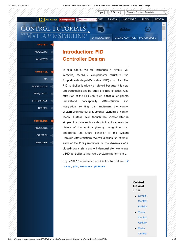 SET3 - EXP 6 PID Controller Design-1-12 | PDF | Control Theory ...