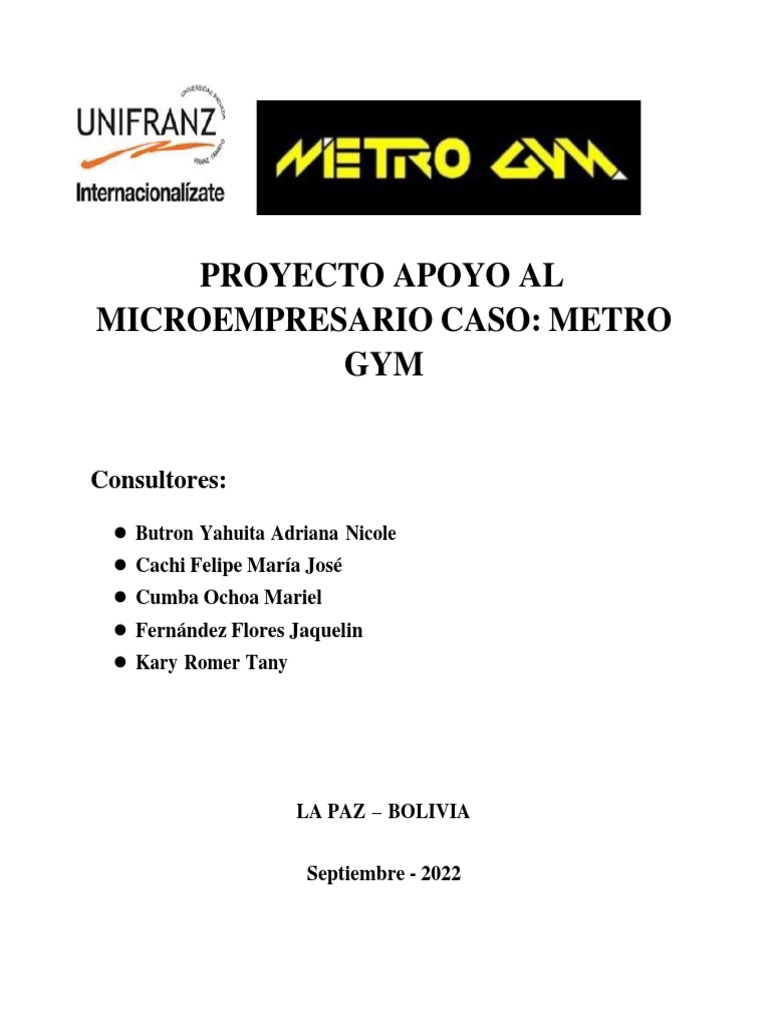 Proyecto Metro GYm - Hito 2 | PDF | Pequeñas y medianas empresas | Análisis FODA