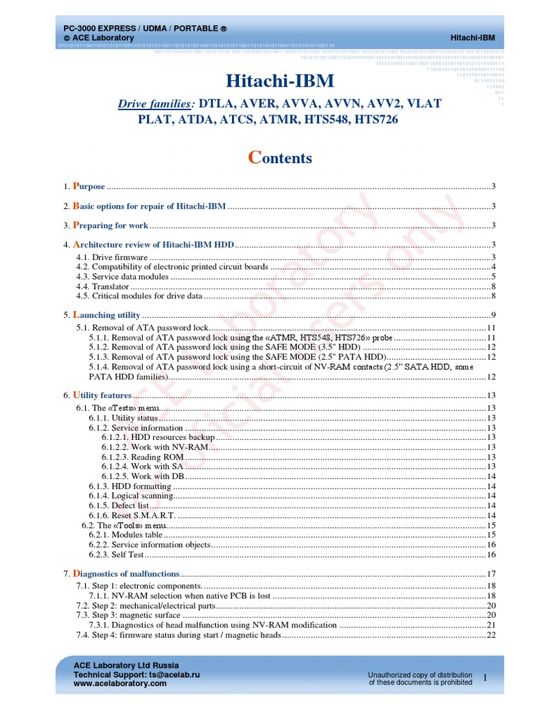 Hitachi-IBM: Ontents | PDF | Read Only Memory | Hard Disk Drive