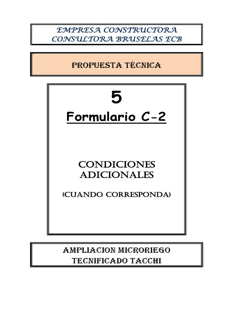 Formulario C2 Sucre (Propuesta Tecnica) | PDF
