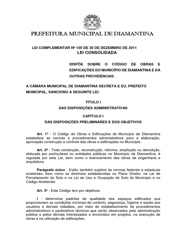 100 Lei Comp. Codigo Obras | PDF