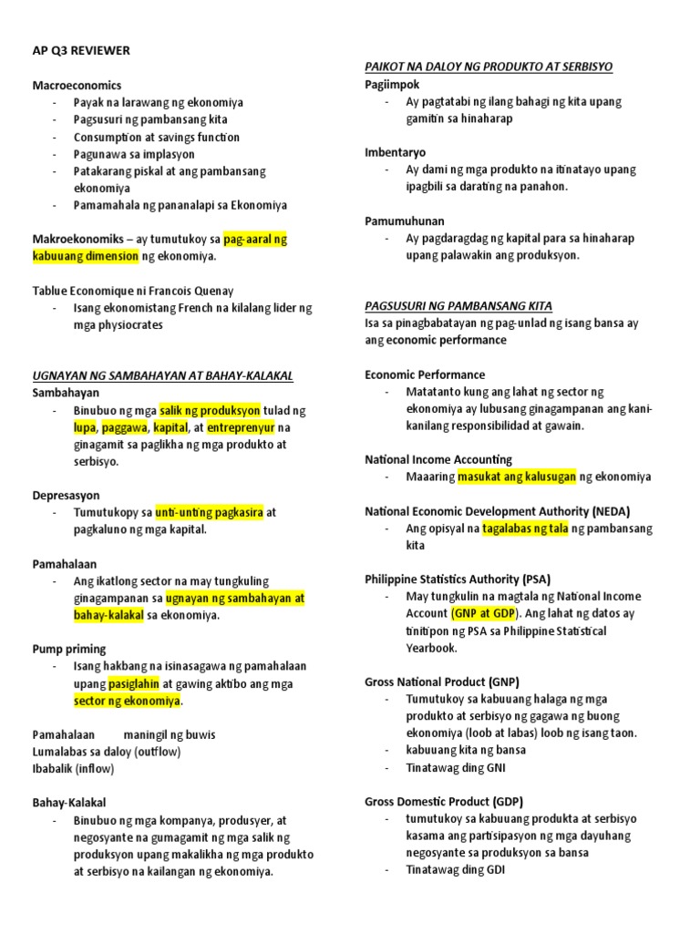 Ap Q3 Reviewer | PDF