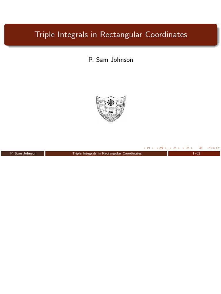 Triple Integrals in Rectangular Coordinates: P. Sam Johnson | PDF ...