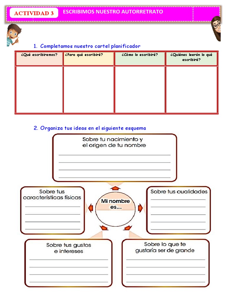 Escribimos Nuestro Autorretrato: Actividad 3 | PDF