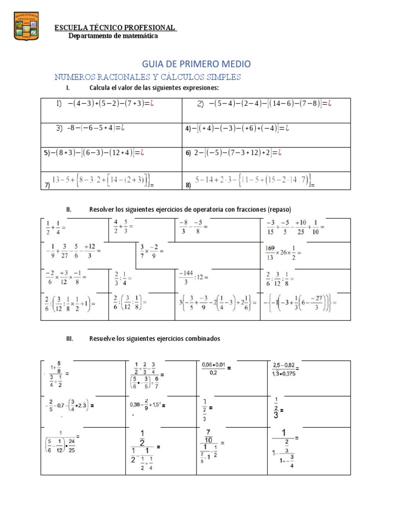 Guia de Primero Medio Repaso | PDF | Triángulo | Geometría Elemental