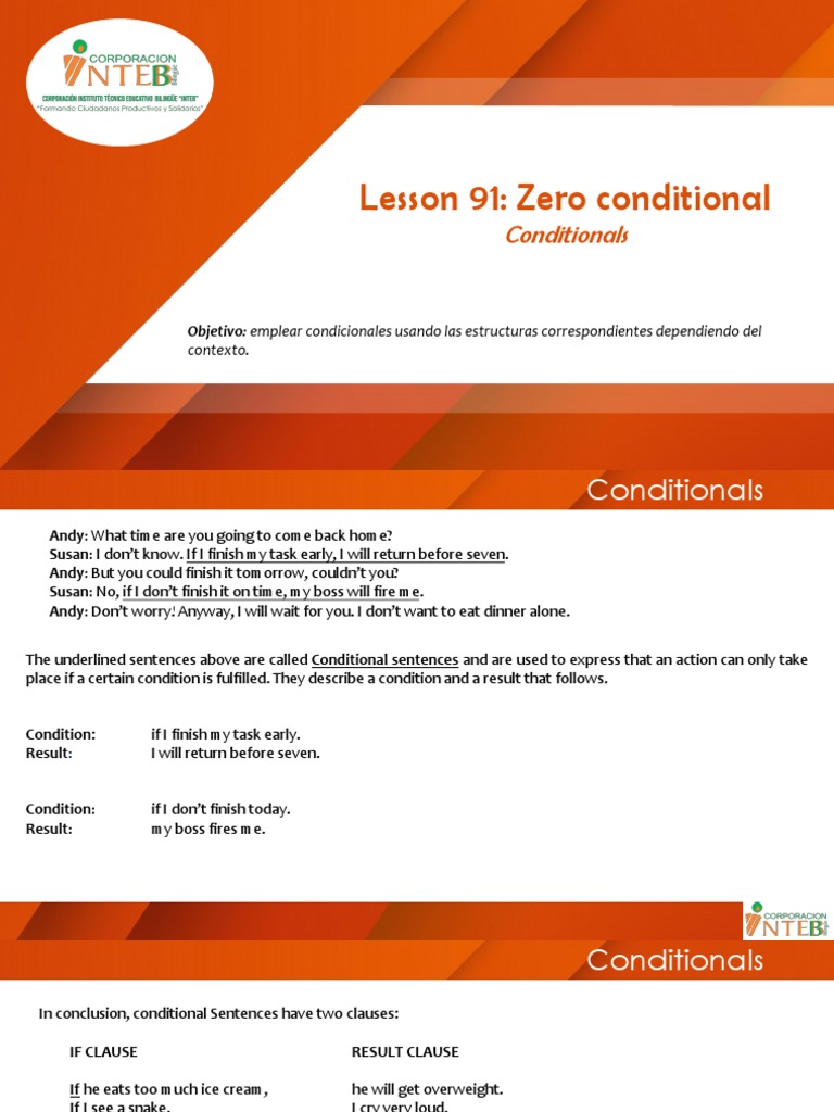 Zero Conditional | PDF | Linguistics | Grammar