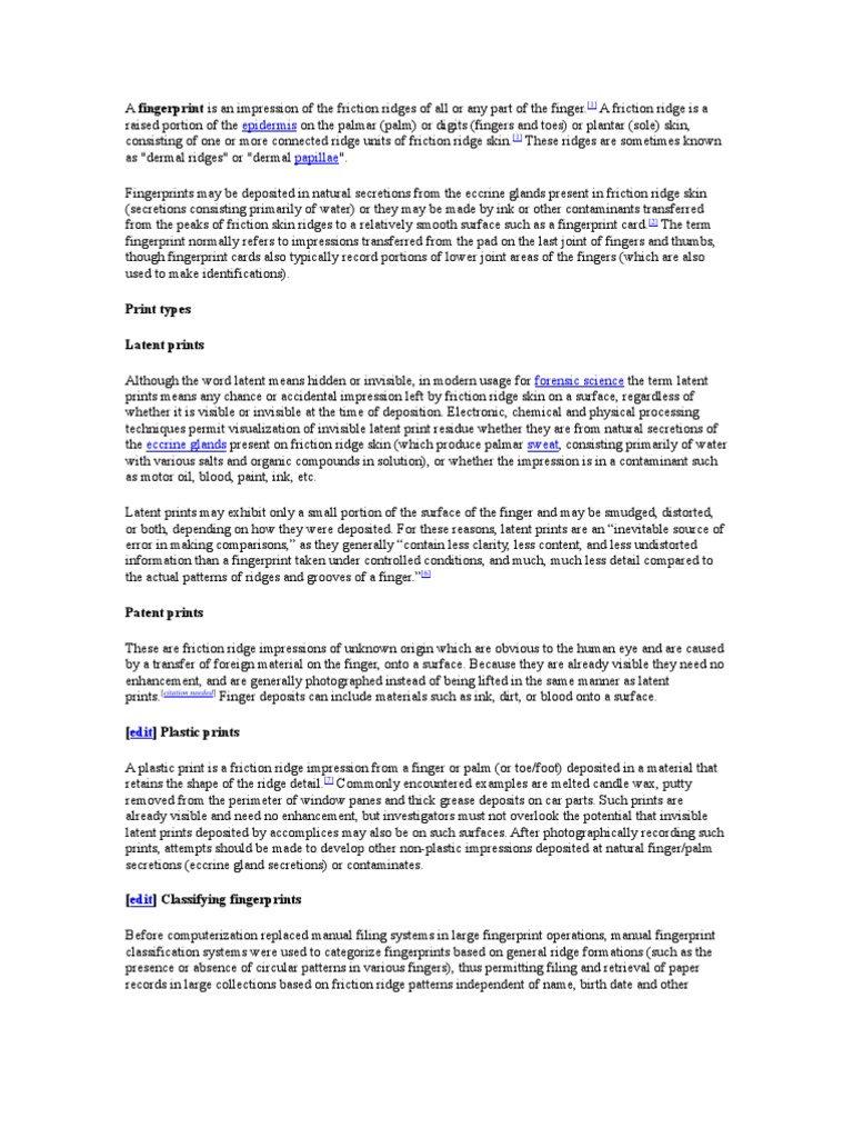 Understanding Fingerprints and Their Types | PDF | Foreign Language ...