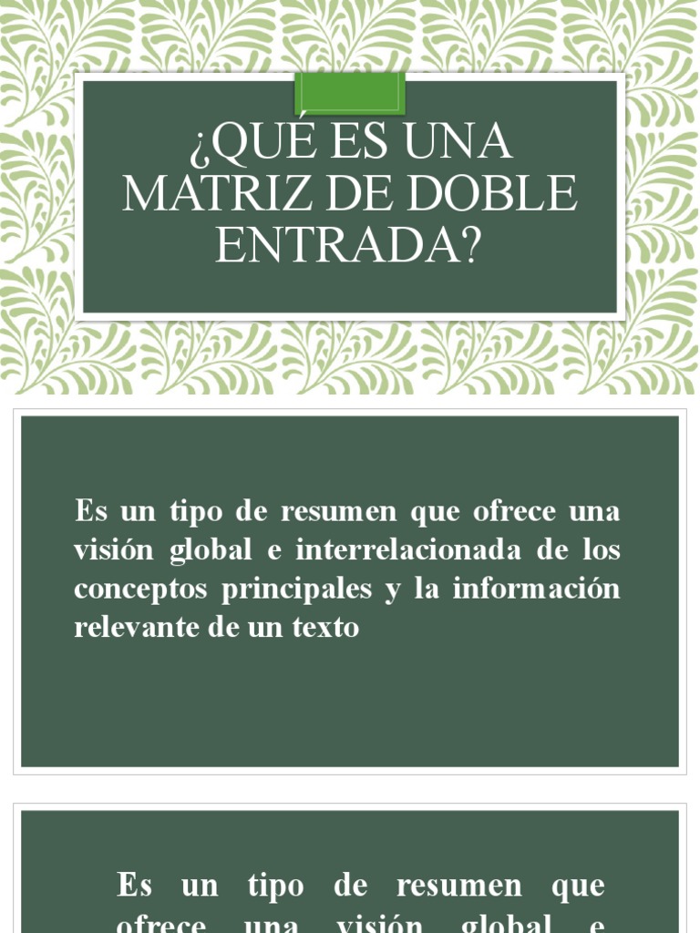 Qué Es Una Matriz de Doble Entrada | PDF