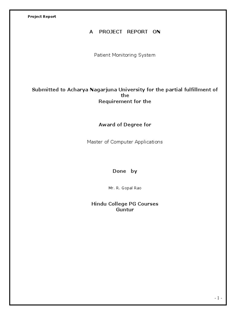 Patient Record Management System Project Report | PDF