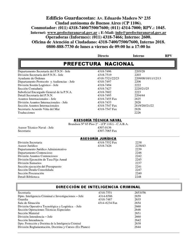 Guia Telefono PNA | PDF | Policía