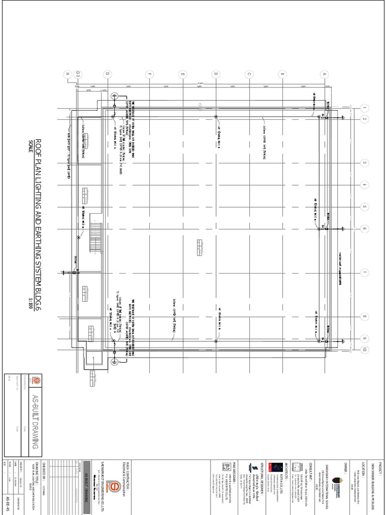 AS-EE-45 Roof Plan Lightning and Earthing System BLDG6-STA | PDF
