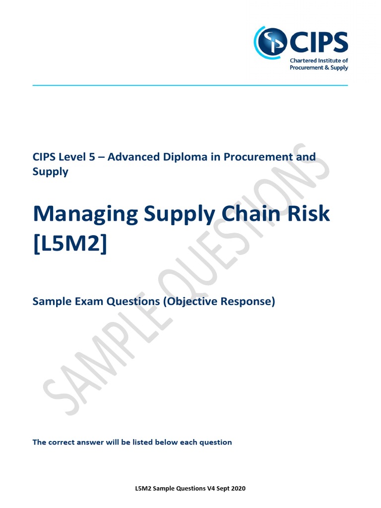 Managing Supply Chain Risk (L5M2) : CIPS Level 5 - Advanced Diploma in ...