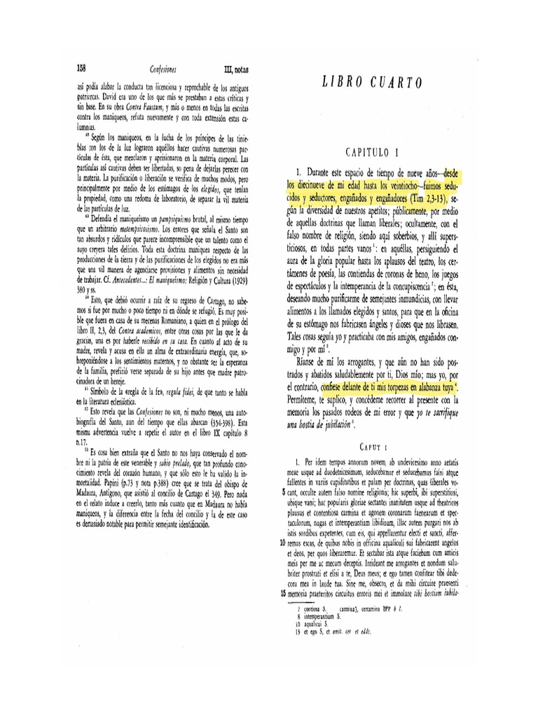 Confesiones Libro IV | PDF