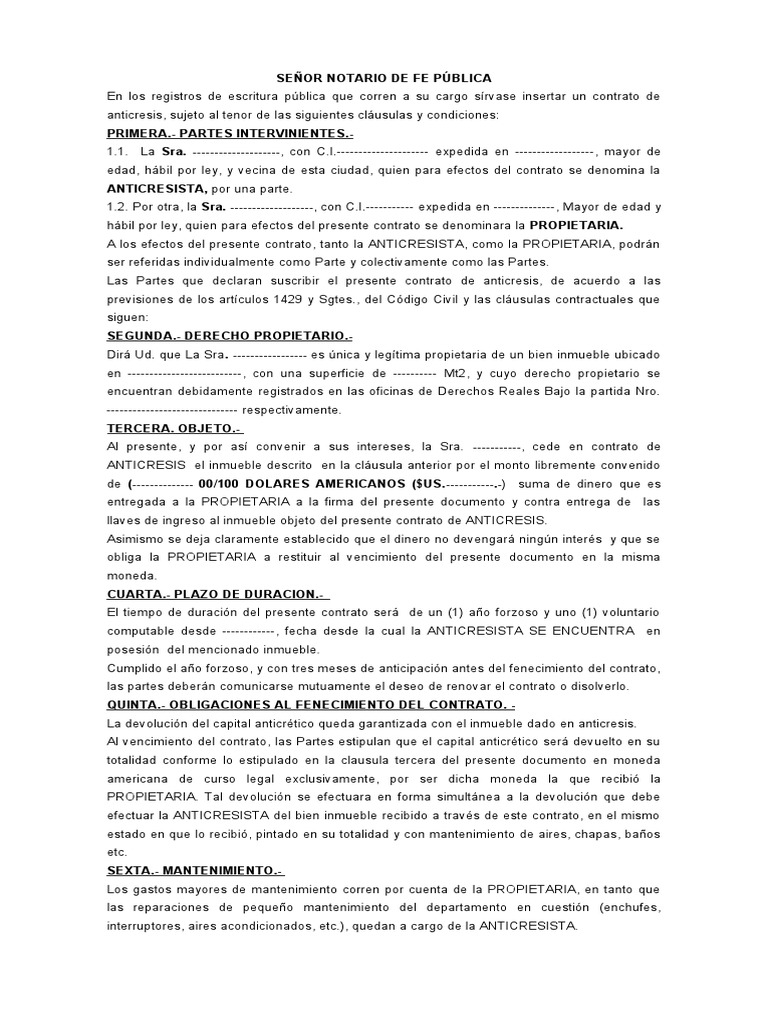 Modelo de Anticresis | PDF | Justicia | Crimen y violencia