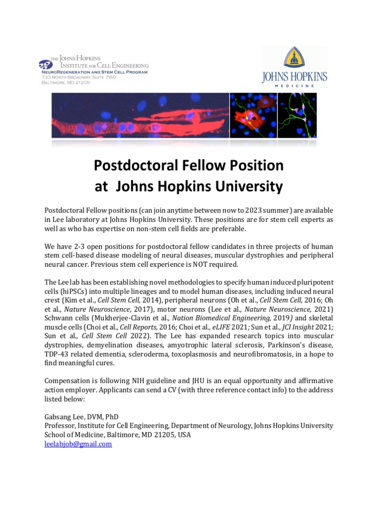 Postdoctoral Fellow Position 2022 Nov | PDF | Self-Improvement | Computers