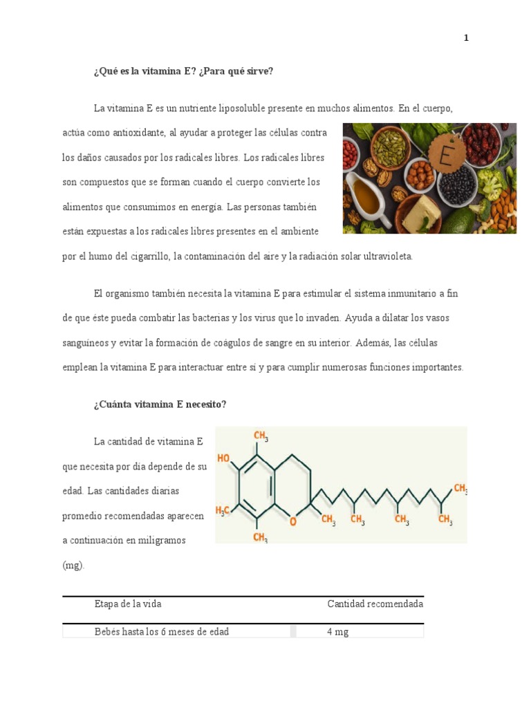 Qué Es La Vitamina E | PDF | Vitamina e | Nutrición