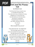 The Owl and The Pussy-Cat Poem | PDF | Cats | Poems