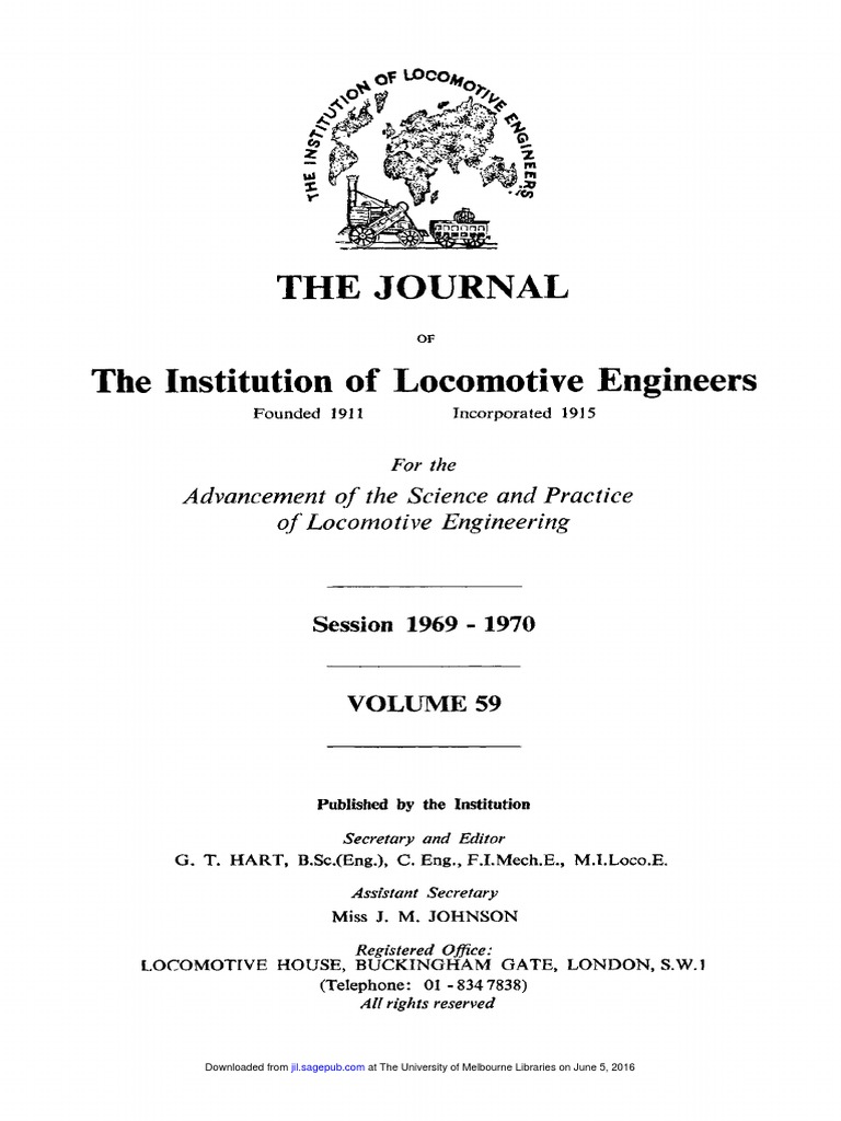 [Journal of the Institution of Locomotive Engineers 1969-jan vol. 59 ...