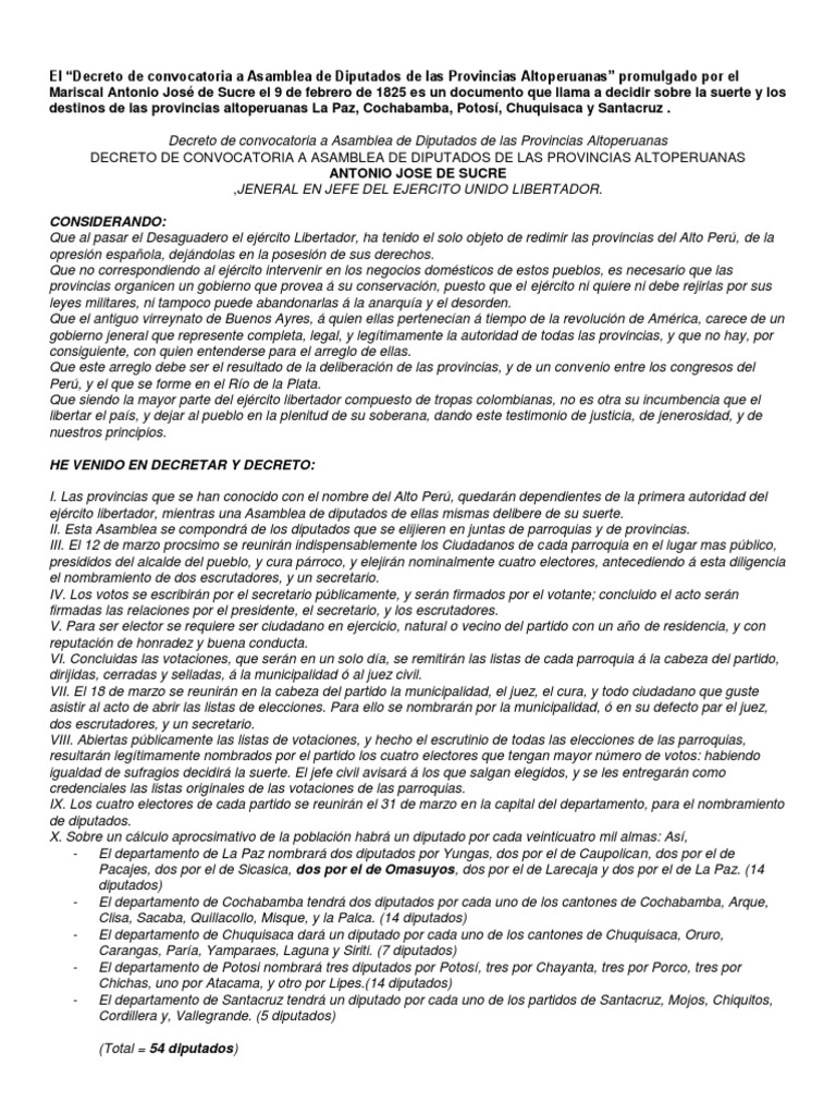 Decreto Del 9 de Febrero de 1825 | PDF | Democracia | Ideologías políticas