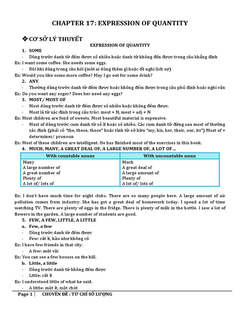 Chapter 17: Expression Of Quantity: Cơ Sở Lý Thuyết | PDF