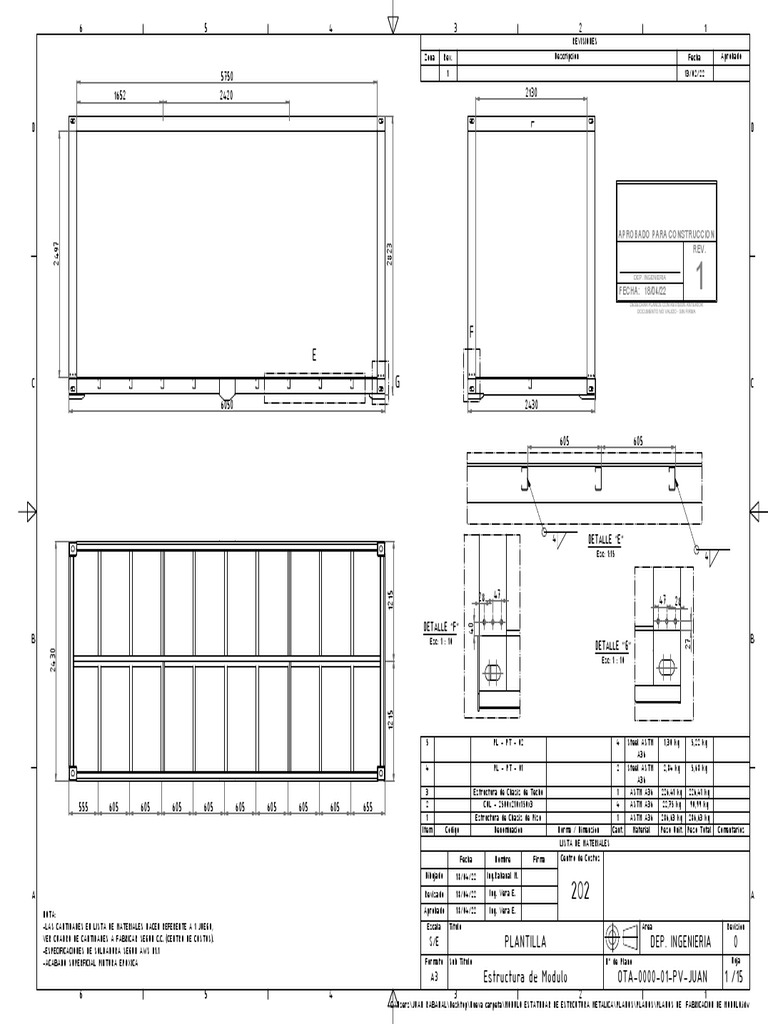 Planos de Fabricacion de Modulo | PDF