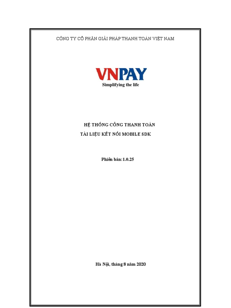 VNPAY Payment Gateway - Techspec - Mobile SDK - VN | PDF