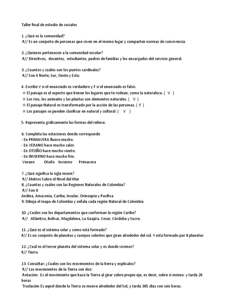 Taller Final de Estudio de Sociales | PDF