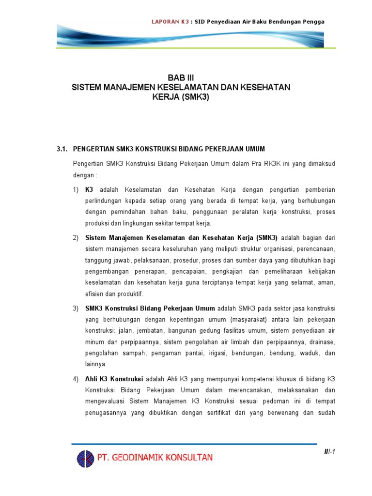 Bab 3 Sistem Manajemen Keselamatan Dan Kesehatan Kerja RKK | PDF | Seni | Teknologi & Rekayasa
