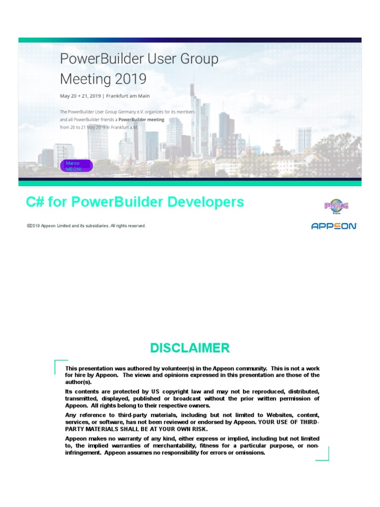 C# For Powerbuilder Developers: Marco Meoni | PDF | C Sharp ...