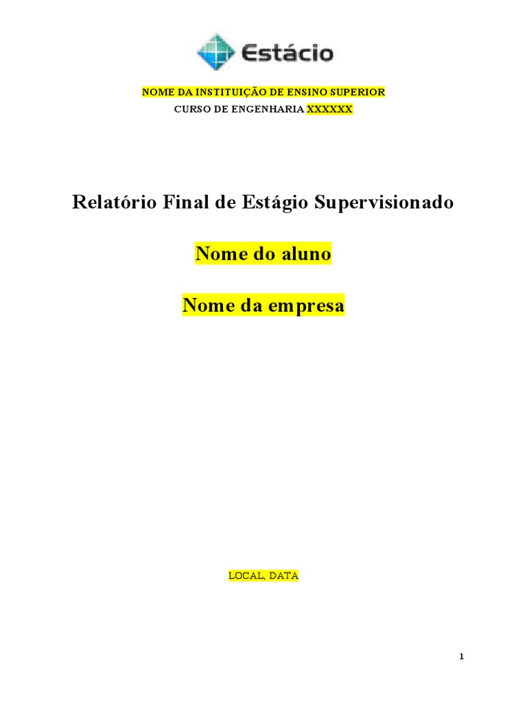 Modelo Relat Rio Final de Est Gio Supervisionado | PDF