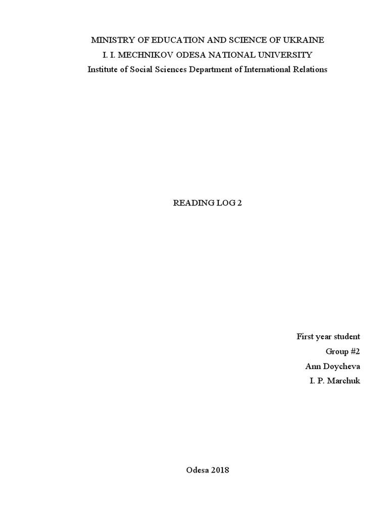 Reading Log 2 | PDF | Persuasion (Novel)