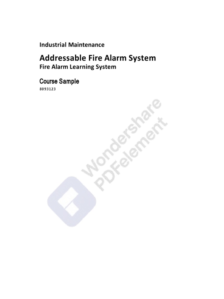 Addressable Fire Alarm System - Course Sample - 8093123-8093125 | PDF ...