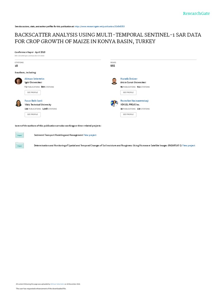 Backscatter Analysis Using Multi-Temporal Sentinel | PDF | Remote Sensing | Maize
